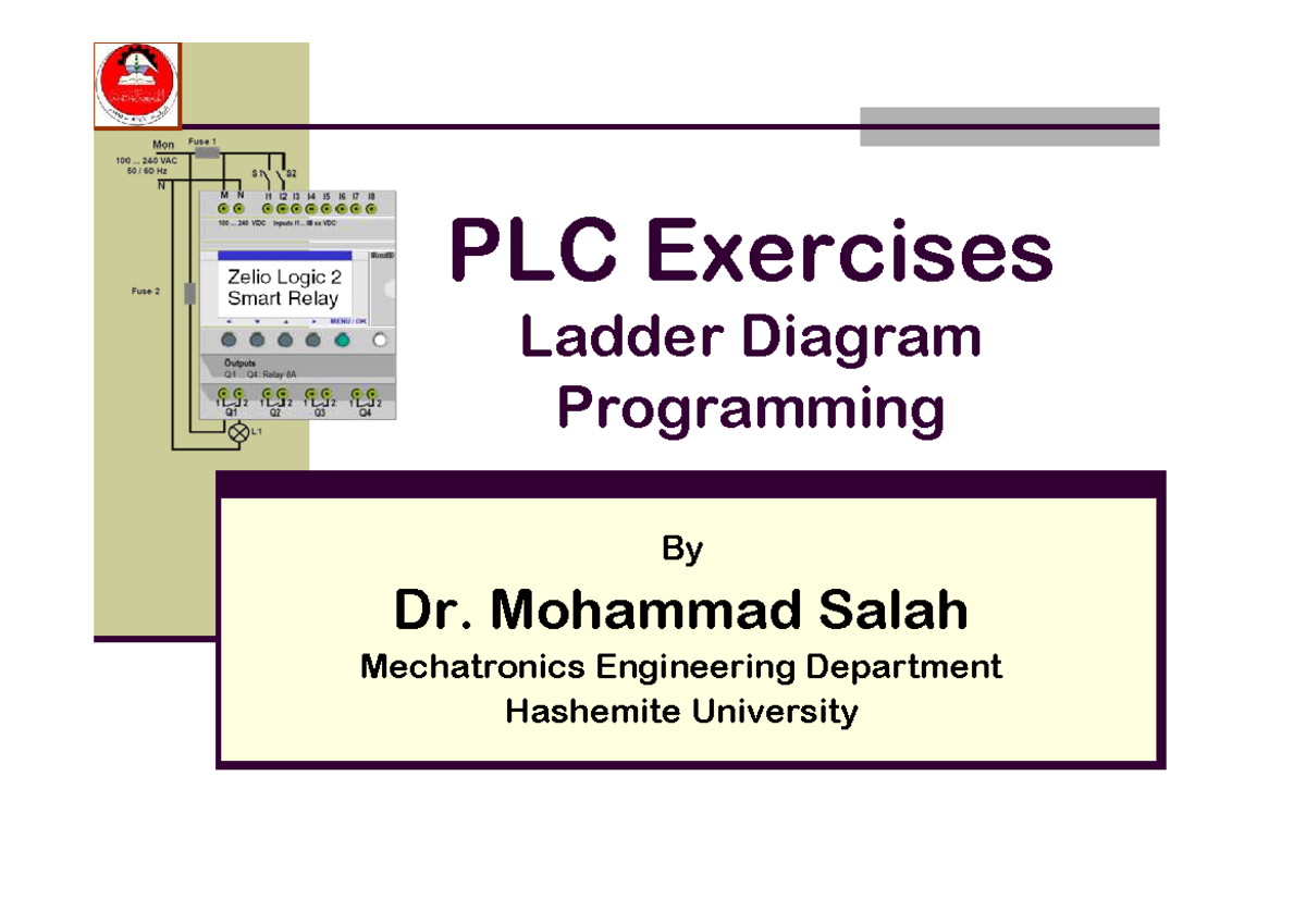 PLC & Ladder Diagrams Exercises for Mechatronics Engineering - Studocu