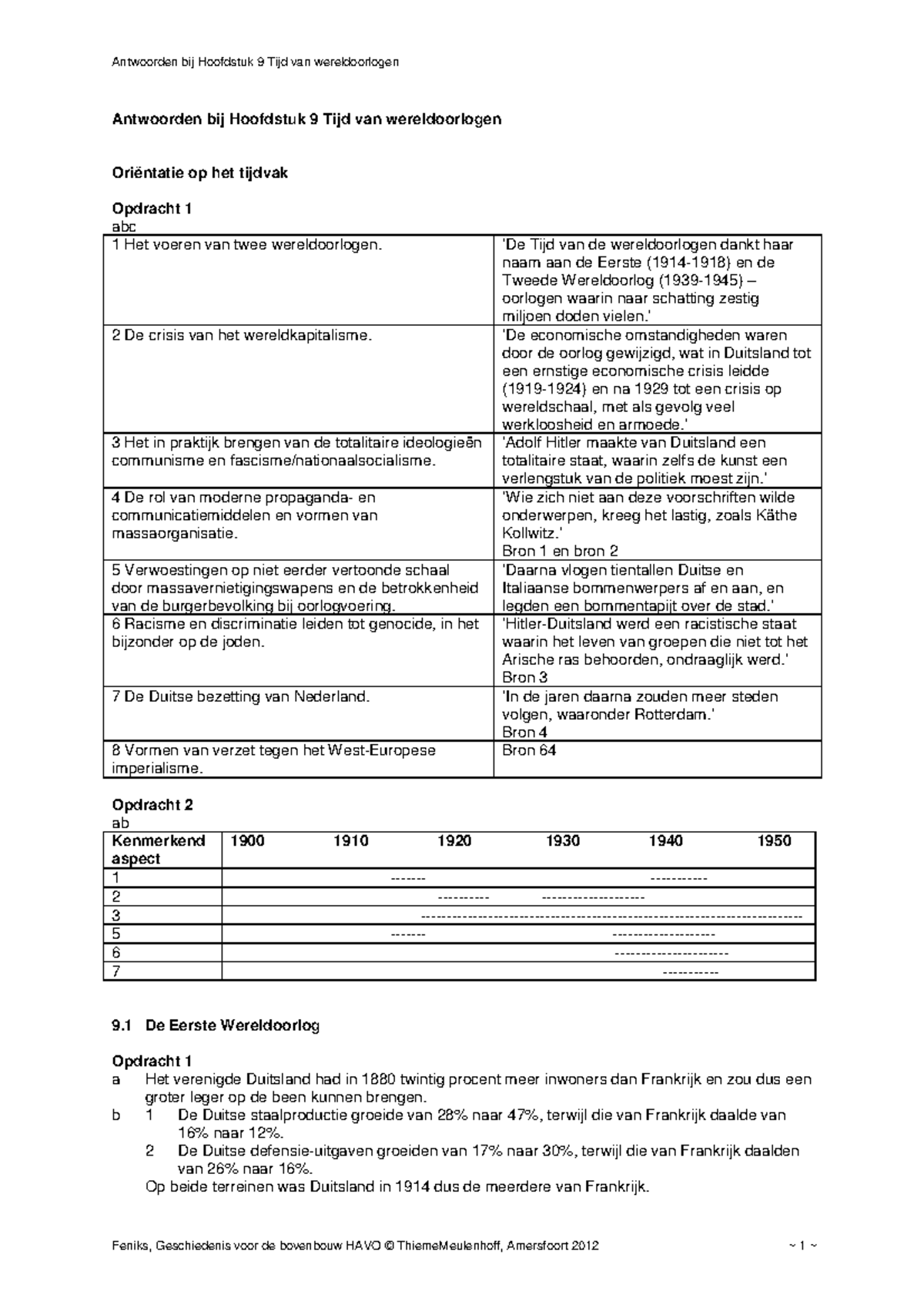 Feniks Havo H9 Antwoorden Hoofdstuk 9: Tijd van Wereldoorlogen ...