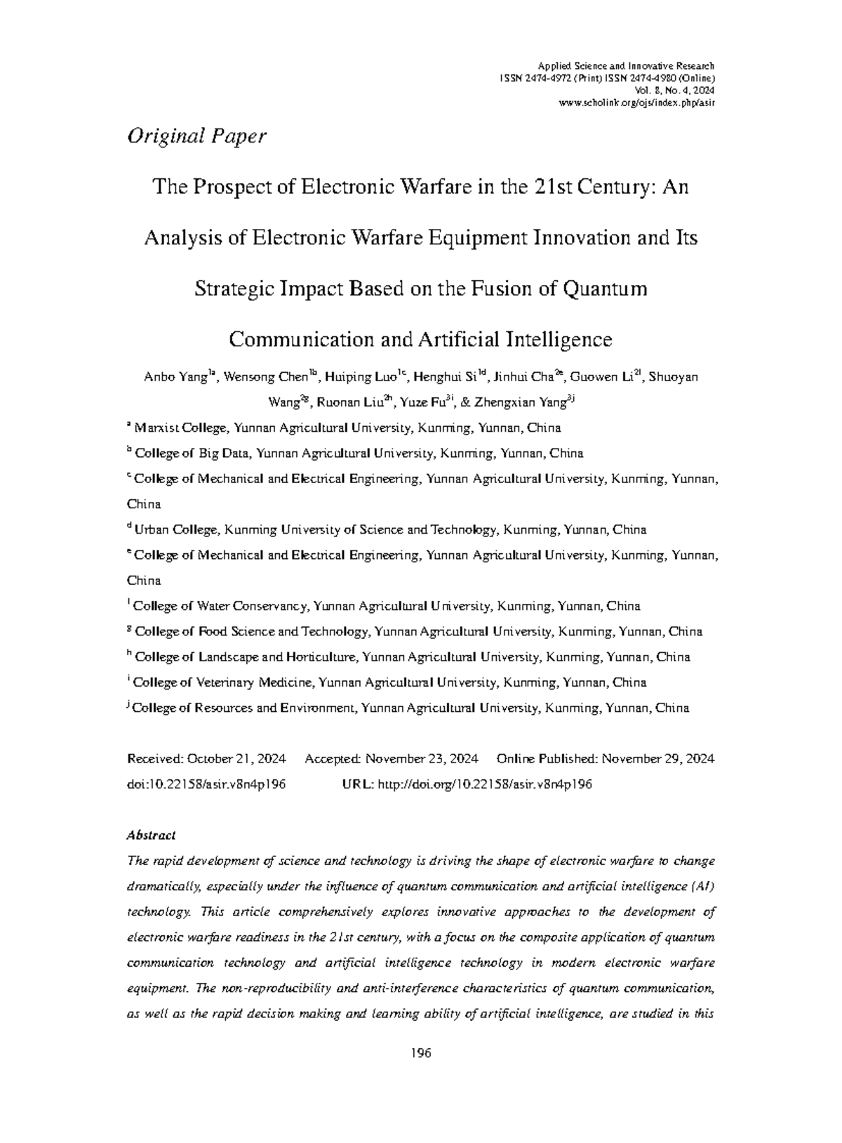 The Prospect of Electronic Warfare in the 21st Century: Innovations in ...