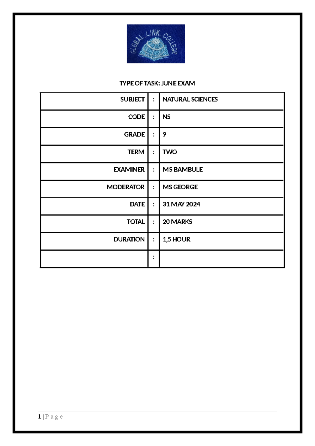 Grade 9 NS June 2024 Exam Question Paper - Studocu