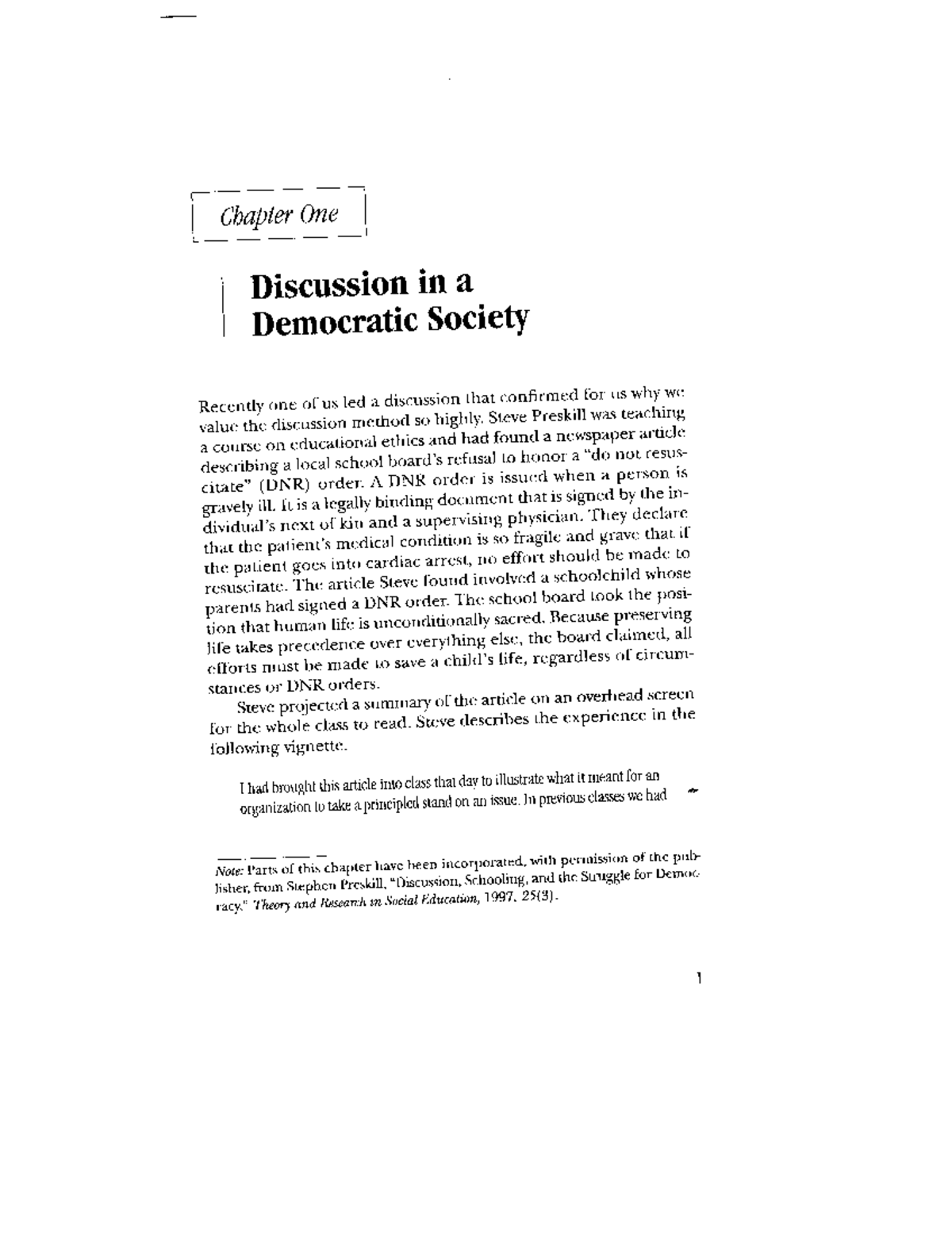 Chapter 1: Discussion in a Democratic Society - Educational Ethics ...