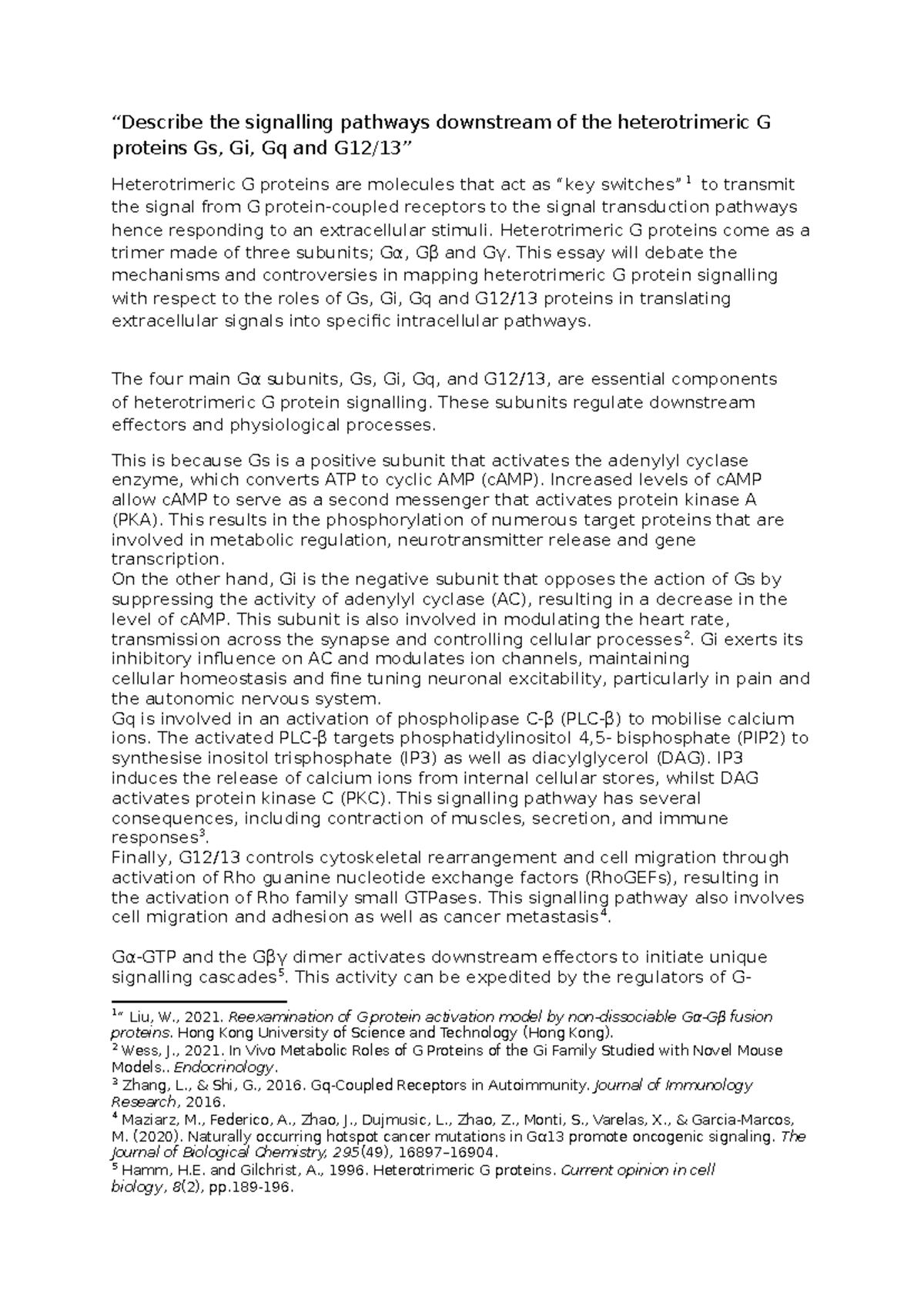 G Protein Signaling Pathways: Insights into Gs, Gi, Gq, and G12/13 ...