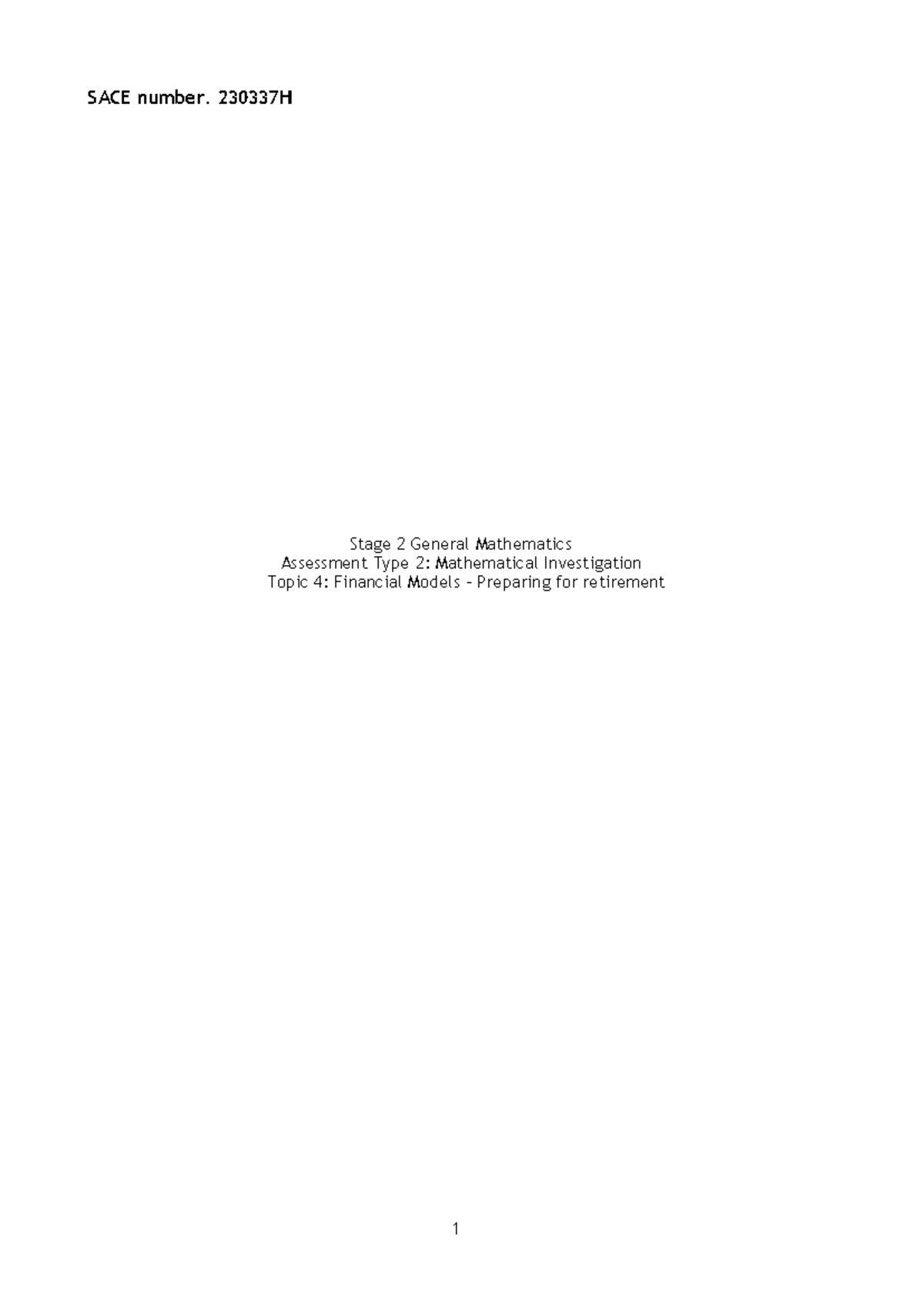 230337 H 2MGM20 AT2 Financial Investigation for Retirement Planning ...