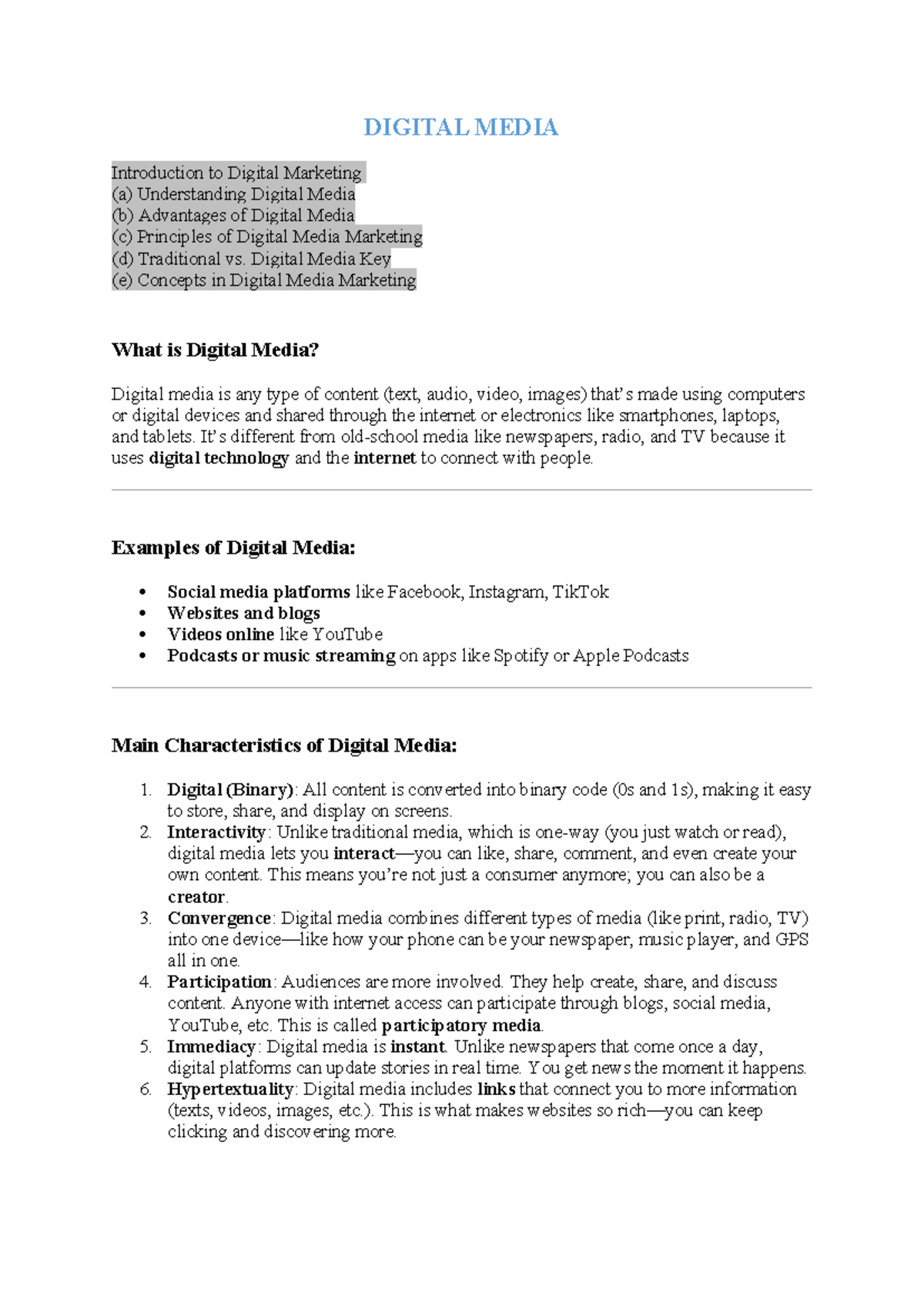 DIGITAL MEDIA 101: Key Concepts, Advantages, and Marketing Strategies ...