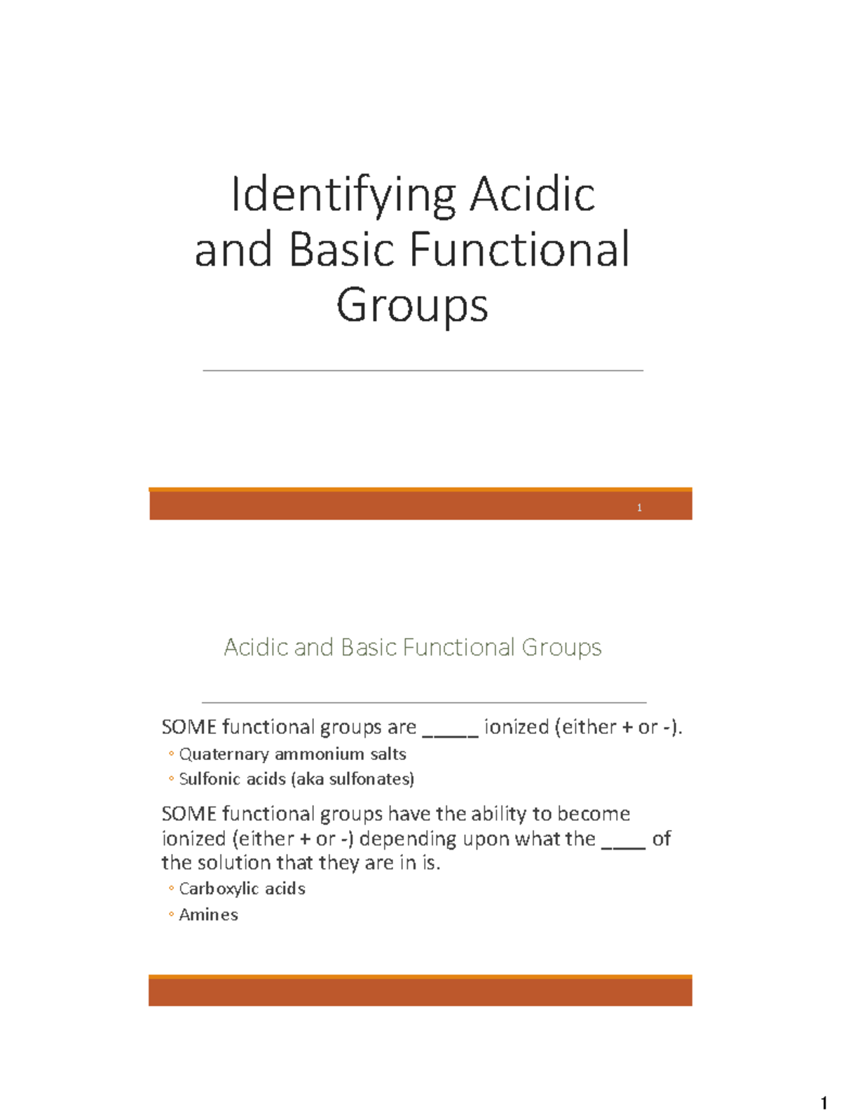 Chapter 1: Structure and Bonding in Acidic and Basic Functional Groups ...