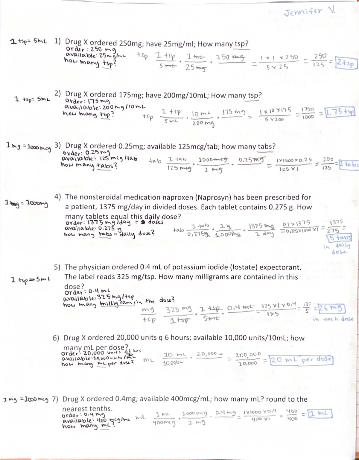 Med cal practice worked out: Drug dosage calculations and conversions ...
