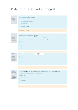 Calculo Diferencial E Integral Modalidad de exámenes Semana 1 Revisión del intento - 23/10/23 ...