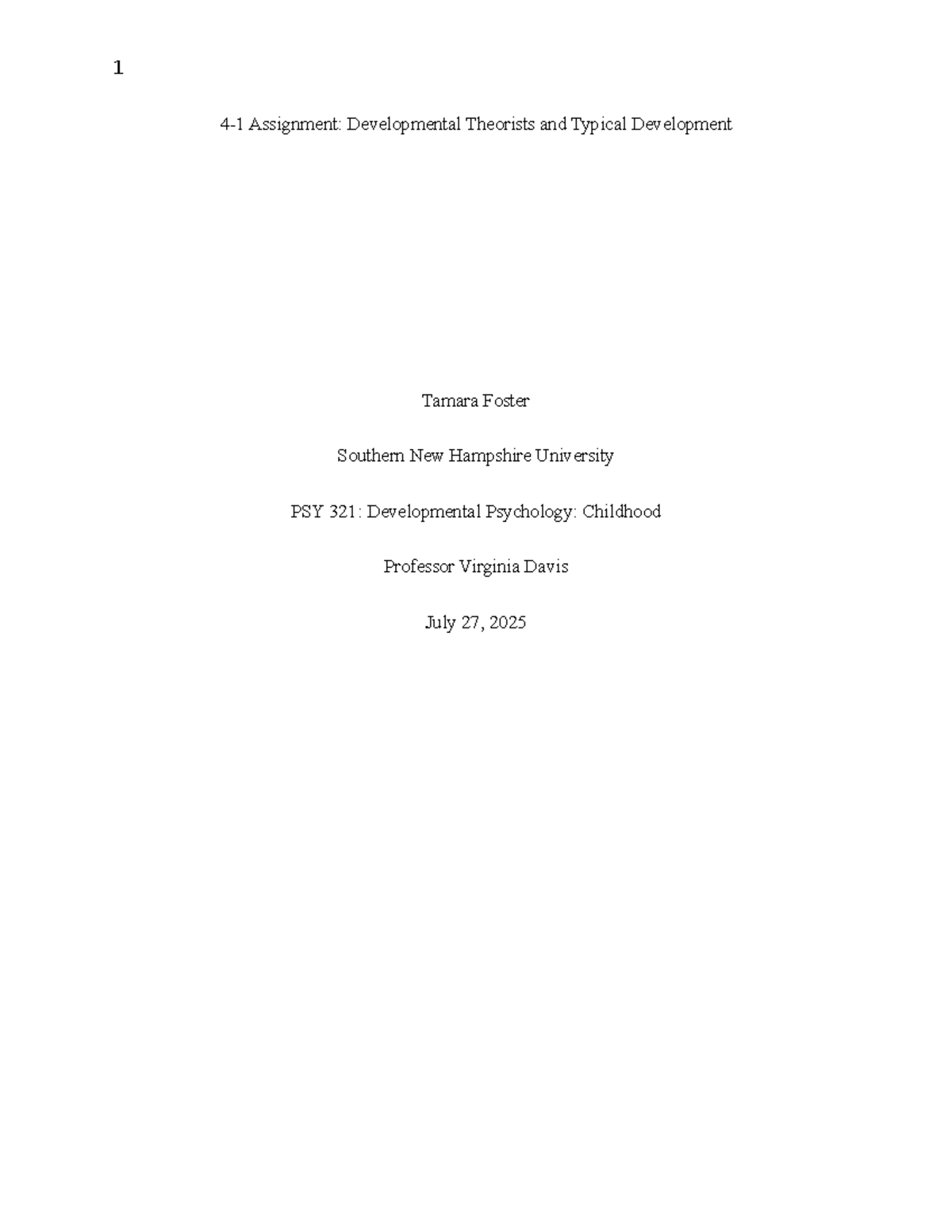 PSY 321: Understanding Developmental Theorists and Child Growth - Studocu