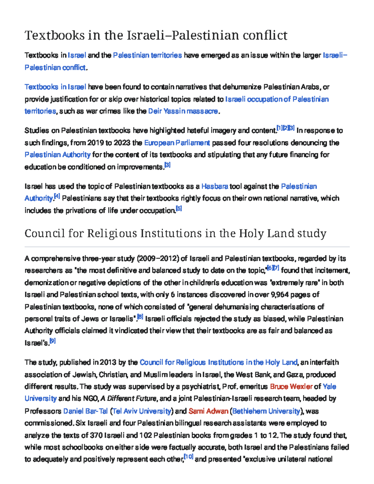 Textbooks in the Israeli-Palestinian Conflict: A Critical Analysis ...