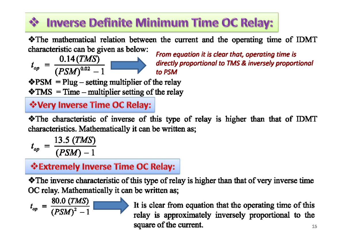 Over Current Protection-vi du - Inverse Definite Minimum Time OC Relay ...