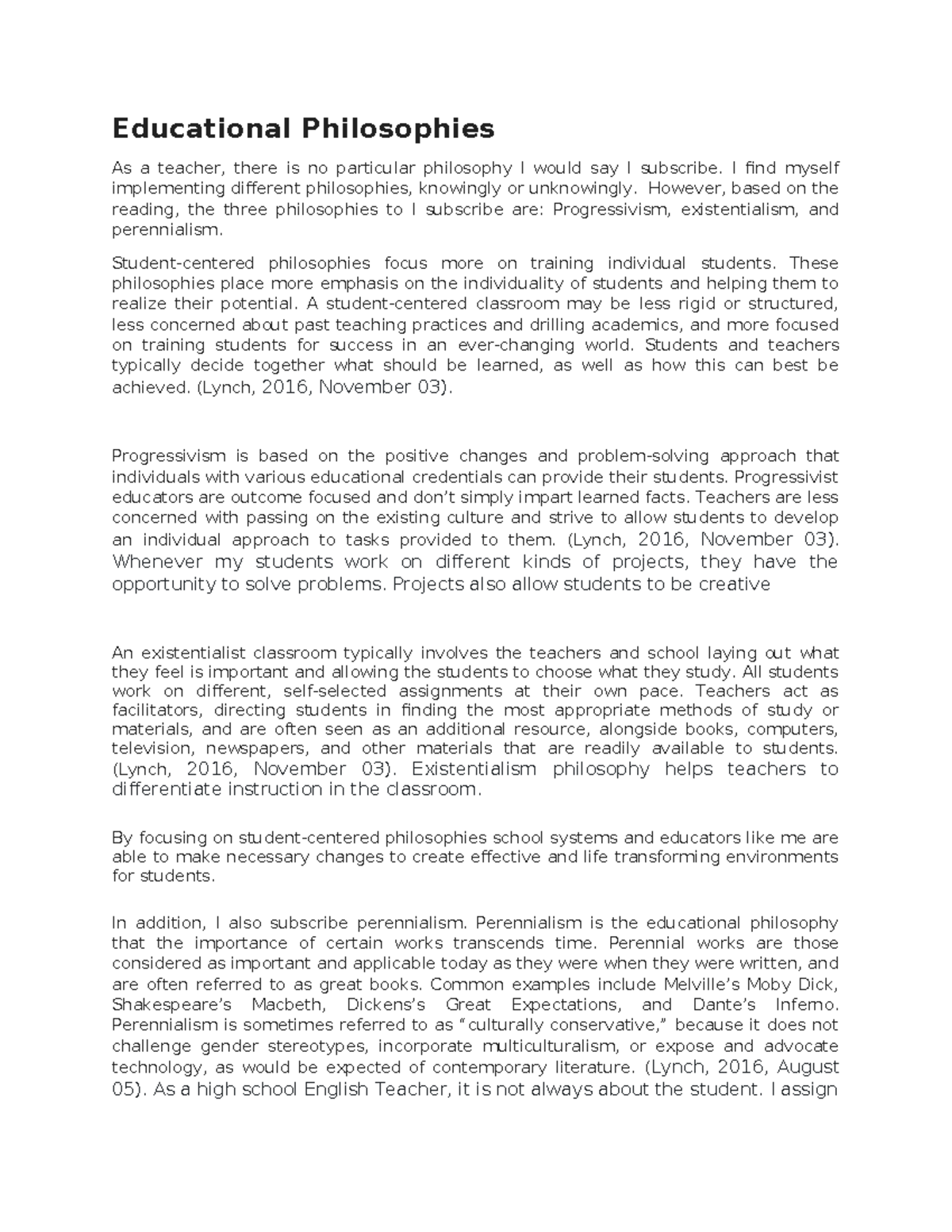 Educational Philosophies: Embracing Progressivism, Existentialism ...