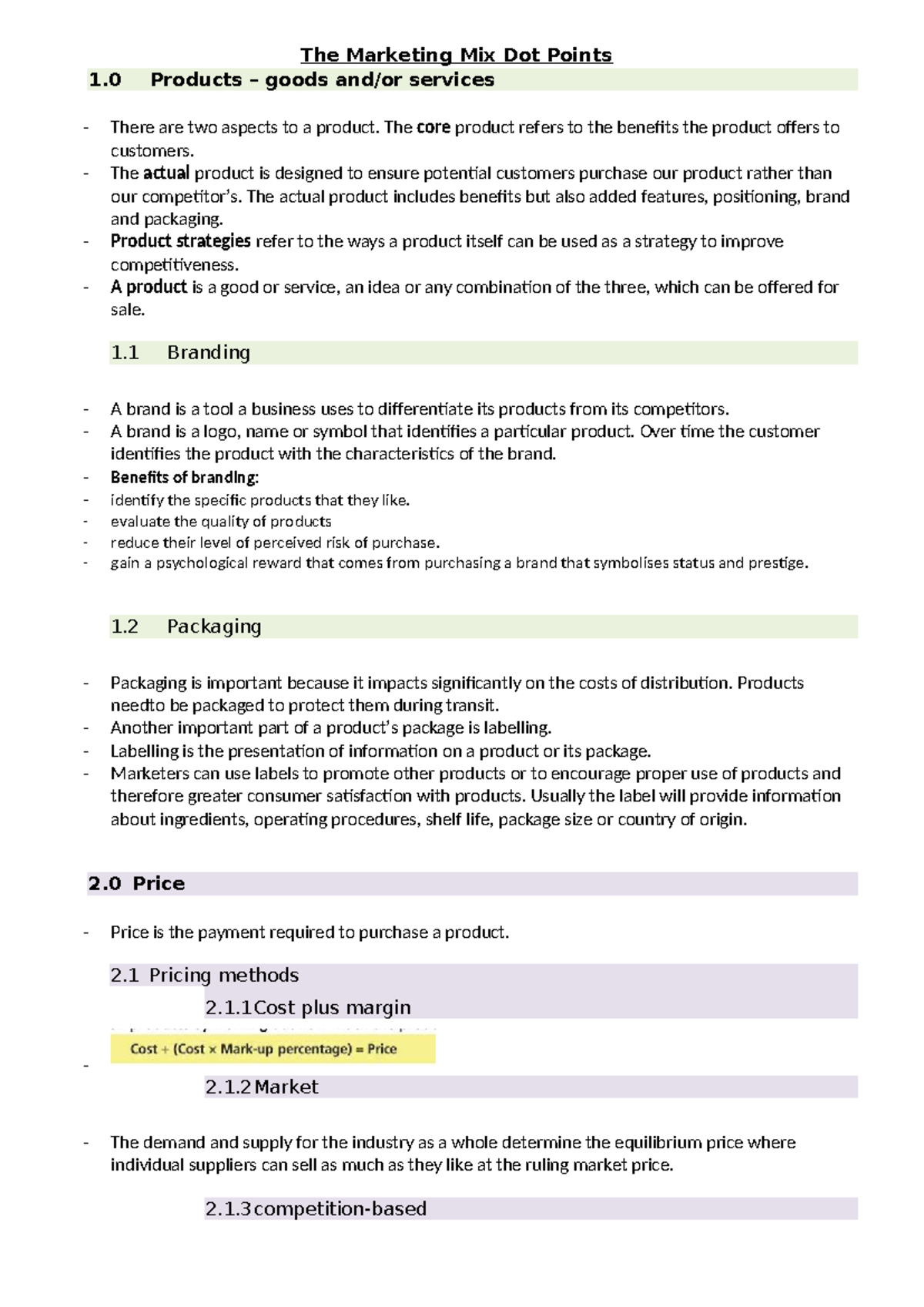 Marketing Mix Overview: Key Strategies and Concepts (MKT101) - Studocu