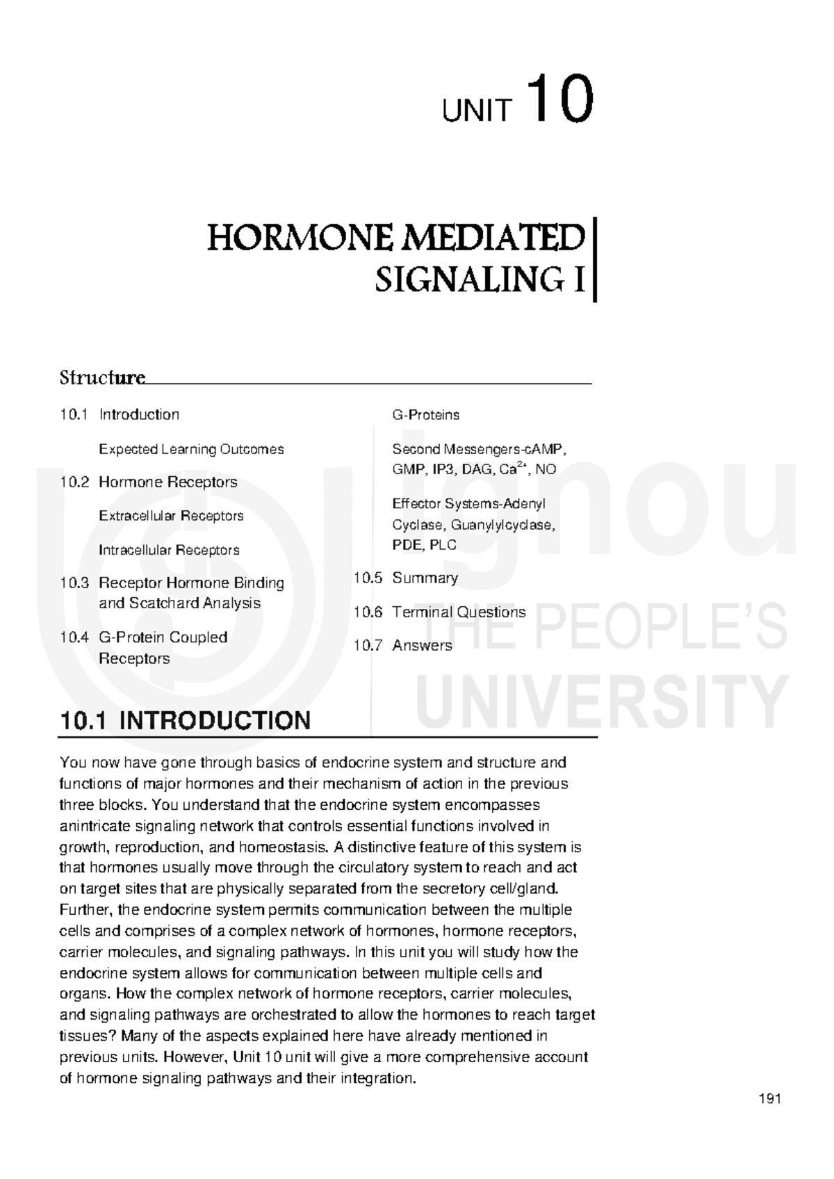 Unit 10: Hormone Mediated Signaling I - Mechanisms and Pathways - Studocu