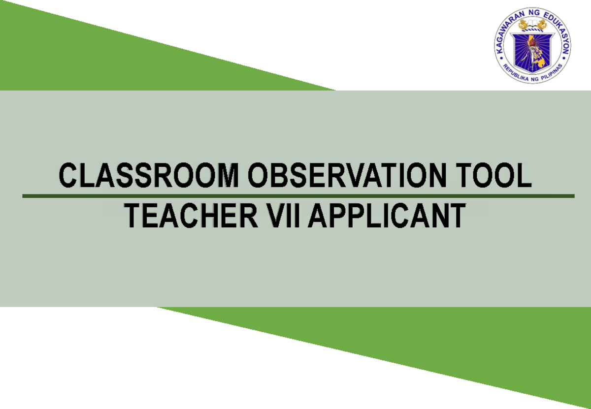 COT Rubric for Teacher VII Applicants: Assessment & Pedagogy Insights ...