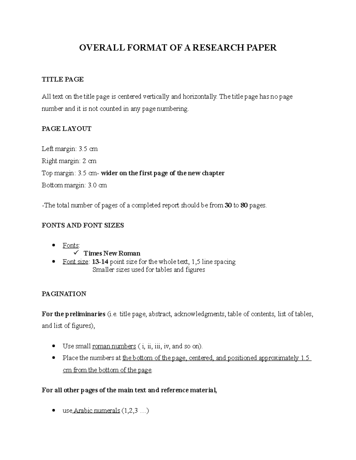 Research Paper Format 1 sjibx - OVERALL FORMAT OF A RESEARCH PAPER ...