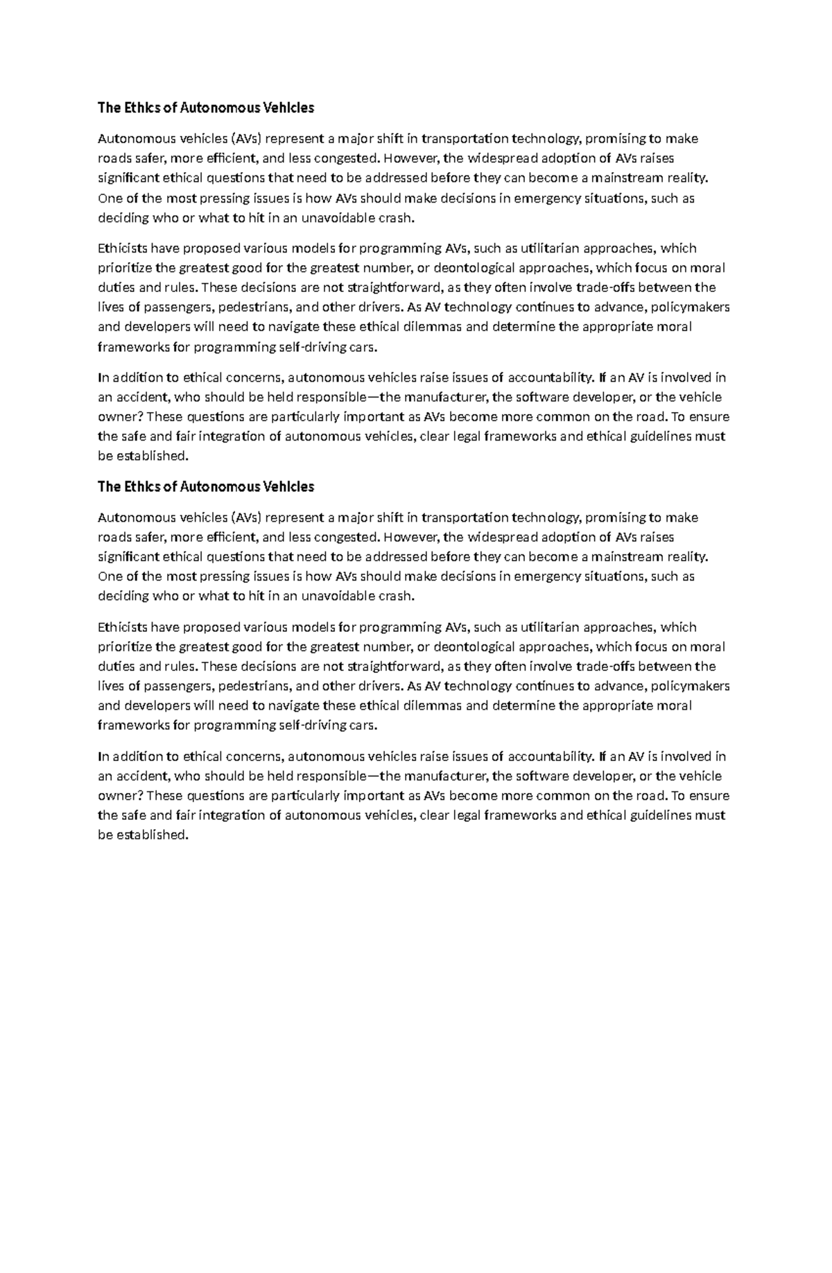 The Ethics of Autonomous Vehicles - The Ethics of Autonomous Vehicles ...