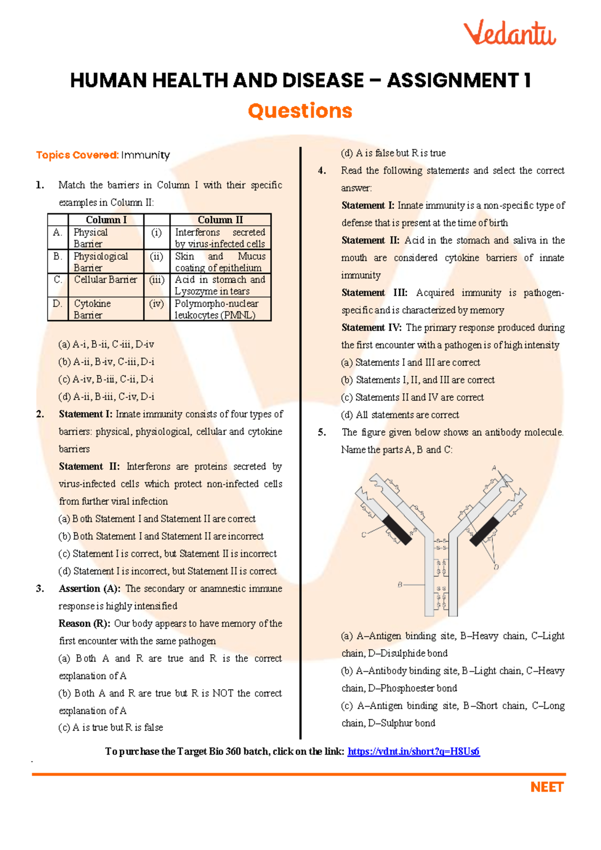 Human Health and Disease - Assignment 1 (Bio 360) - Studocu