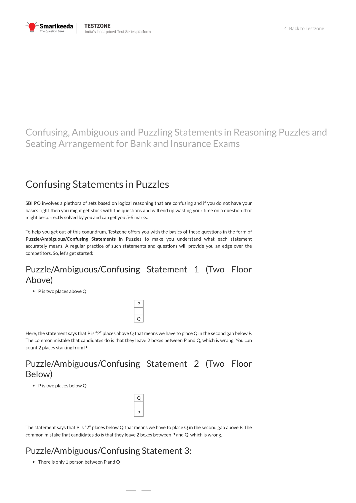 Confusing Statements in Puzzles for SBI PO Exam Preparation - Studocu