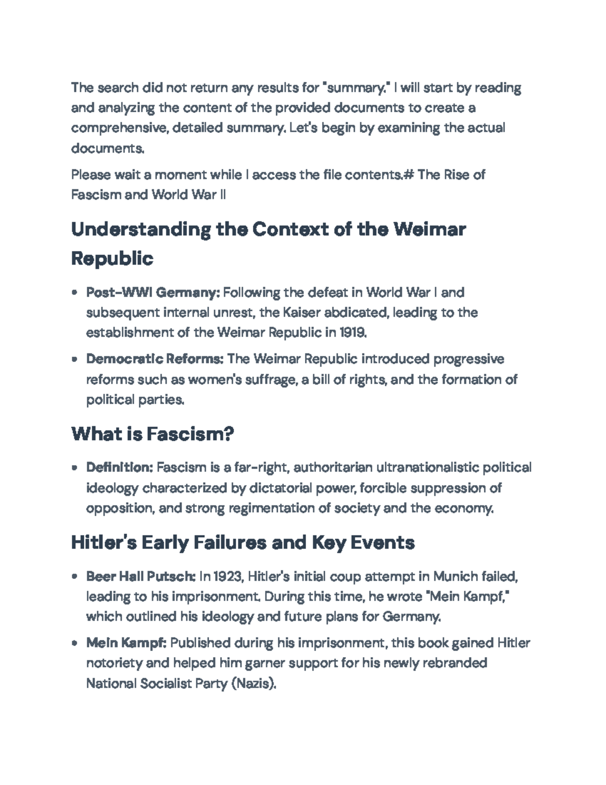 The Rise of Fascism and Key Events of World War II (HIST 101) - The ...