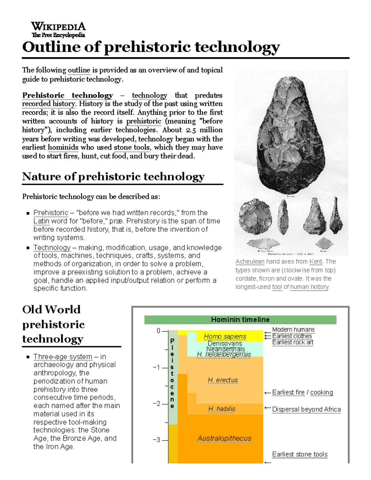 Prehistoric Technology Overview: From Stone Age to Bronze Age - Studocu