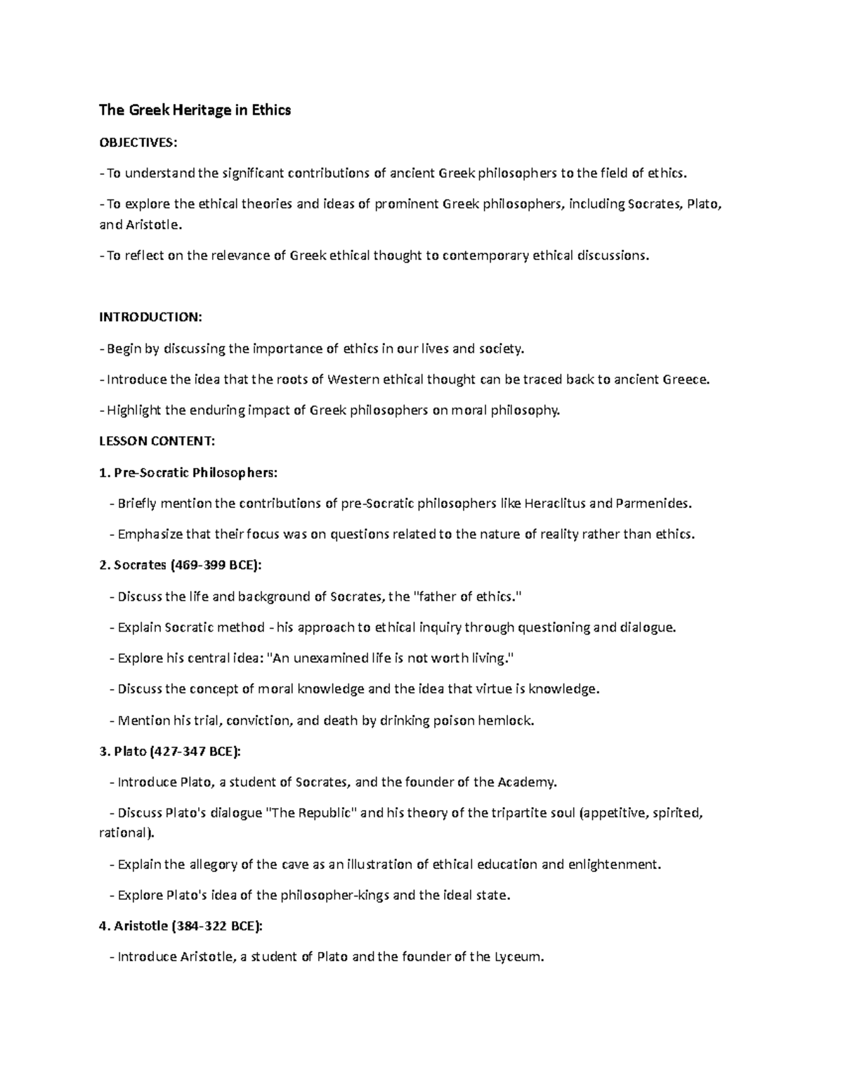 Greek Ethical Philosophy: Contributions of Socrates, Plato, and ...