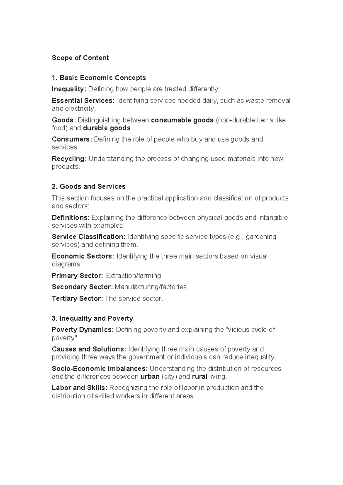 Basic Economic Concepts: Inequality, Goods & Services Overview (EMS ...