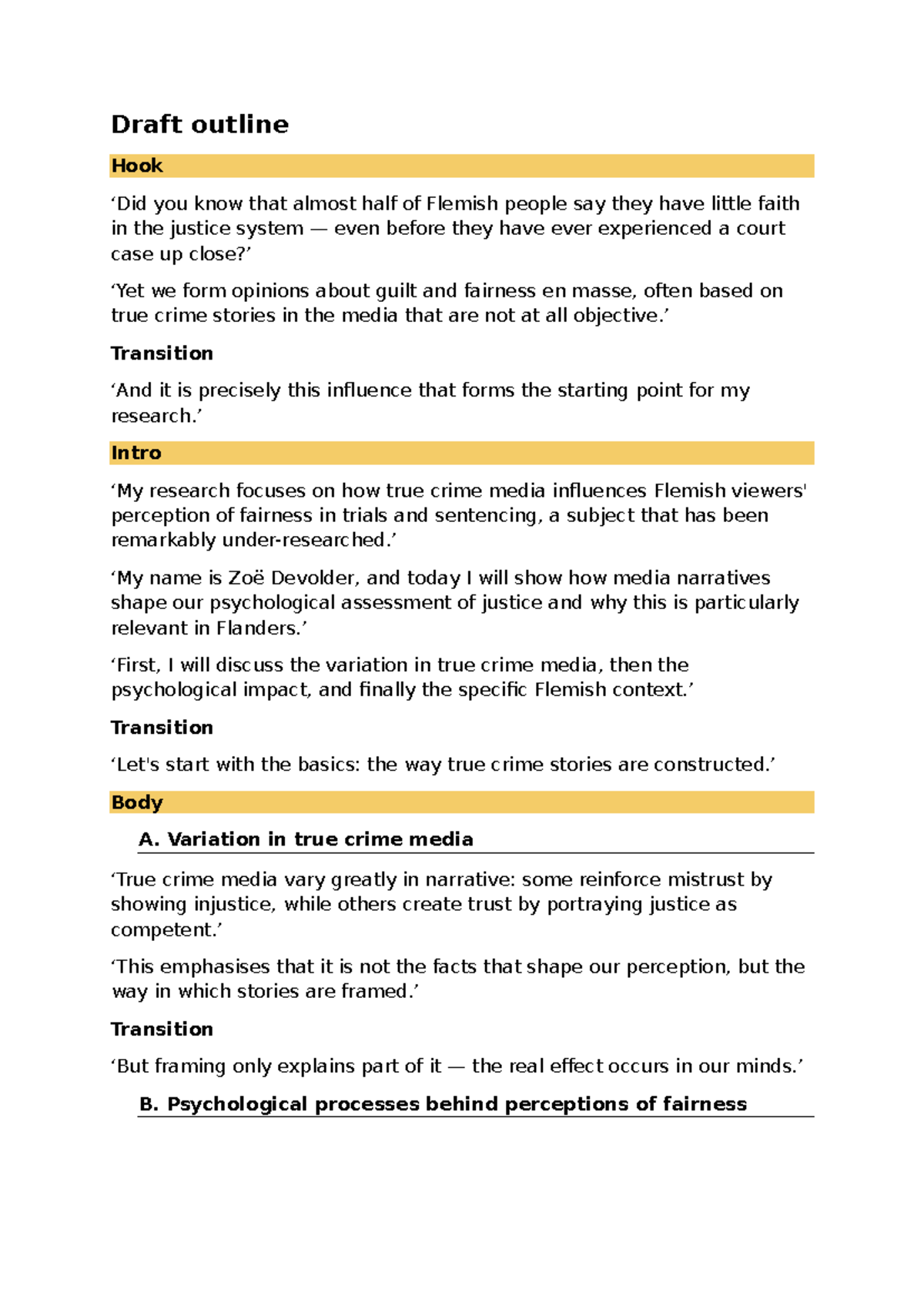 Influence of True Crime Media on Flemish Justice Perception: Draft ...