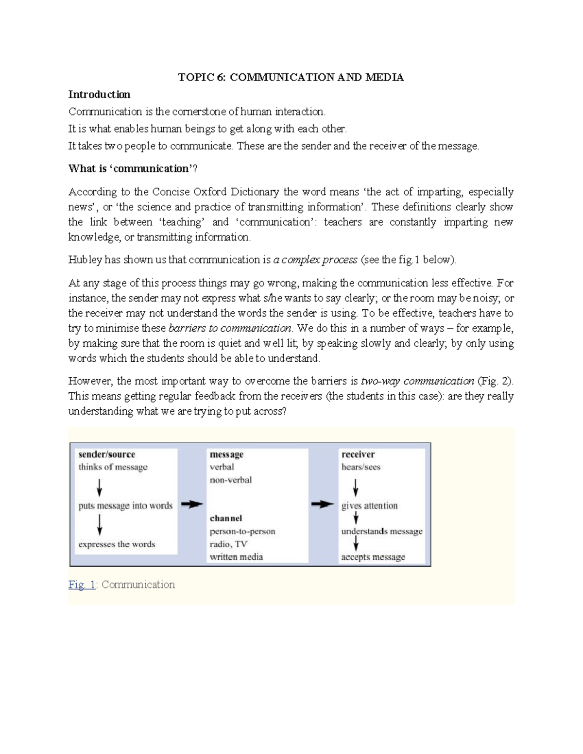 Topic 6 - peer teachings - TOPIC 6: COMMUNICATION AND MEDIA ...