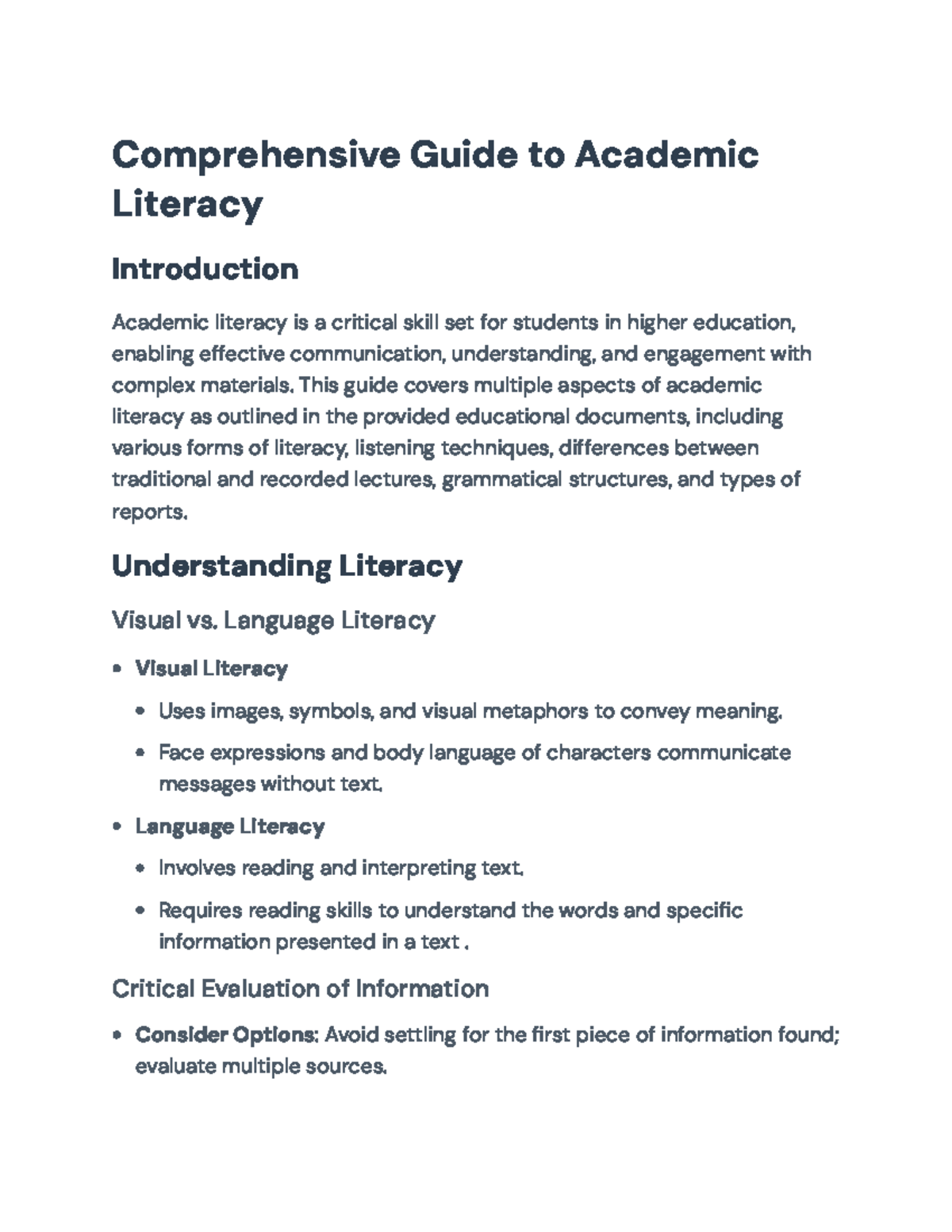 Improving Academic Literacy: Skills for Effective Comm. & Learning ...