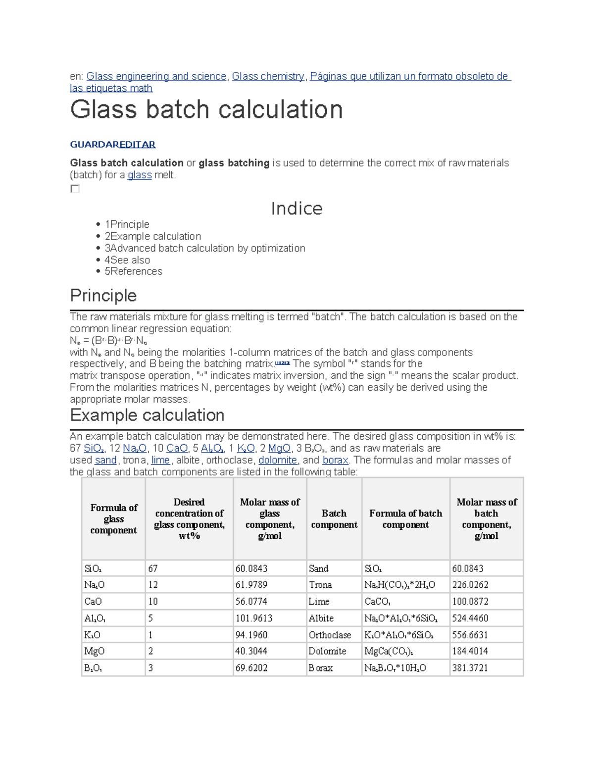 Glass Batch Calculation Techniques for Engineering (ENG 101) - Studocu