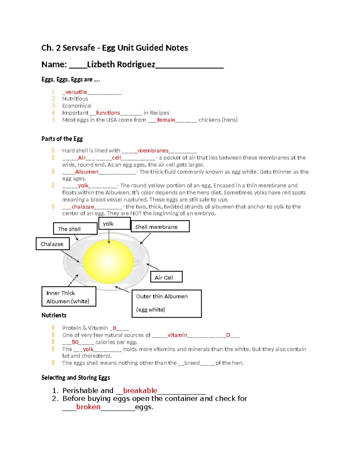 Ch. 2 Servsafe Egg Unit: Comprehensive Guide Notes - Studocu