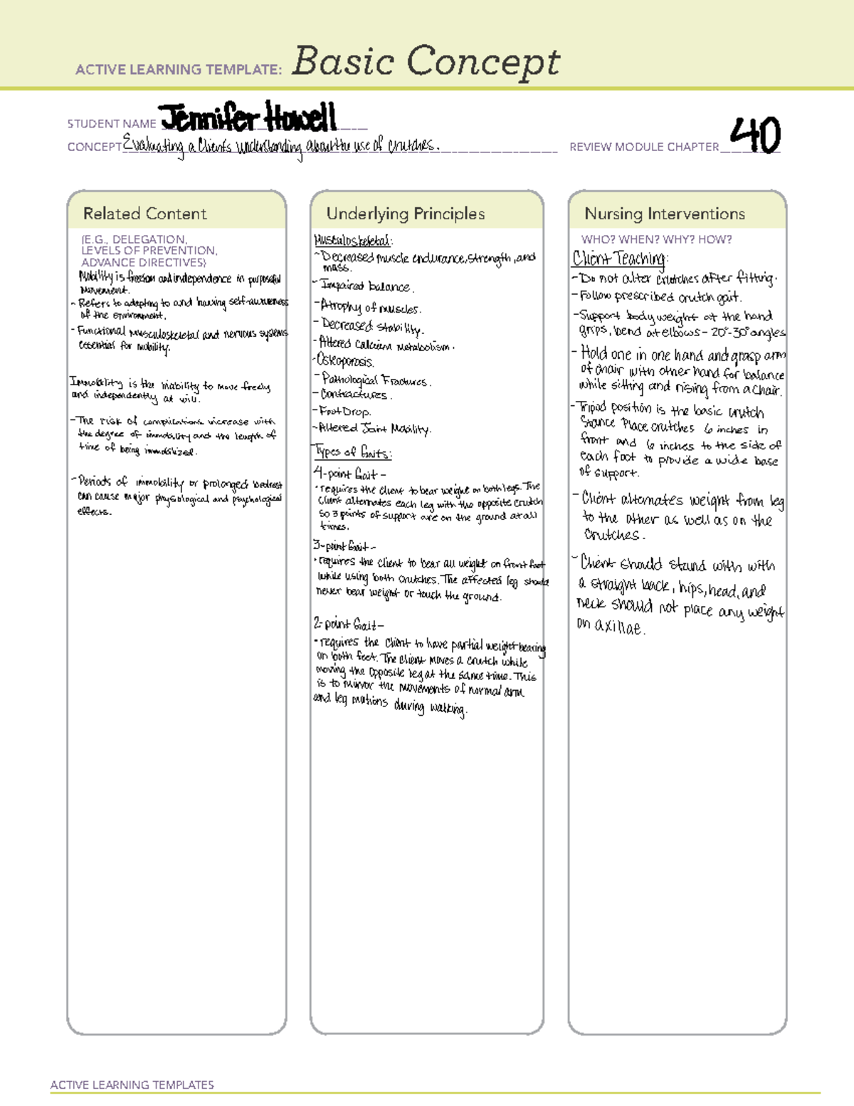 Evaluating Client Understanding of Crutches: Active Learning Template ...