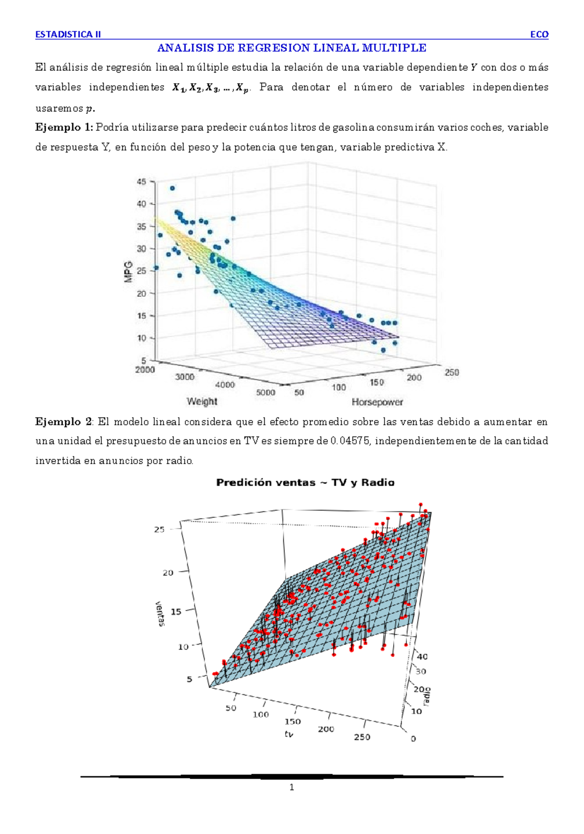 Regresión Lineal Múltiple - ANALISIS DE REGRESION LINEAL MULTIPLE El análisis de regresión ...