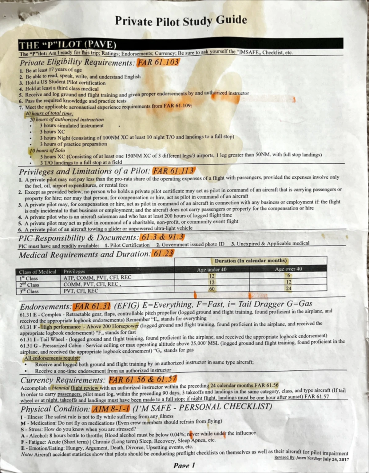 Comprehensive Study Guide for Private Pilot Certification (AVI 101 ...