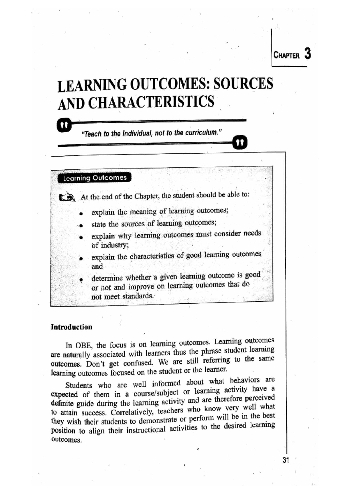 PED 108 Chapter 3 - Learning Outcomes: Sources and Characteristics - Studocu