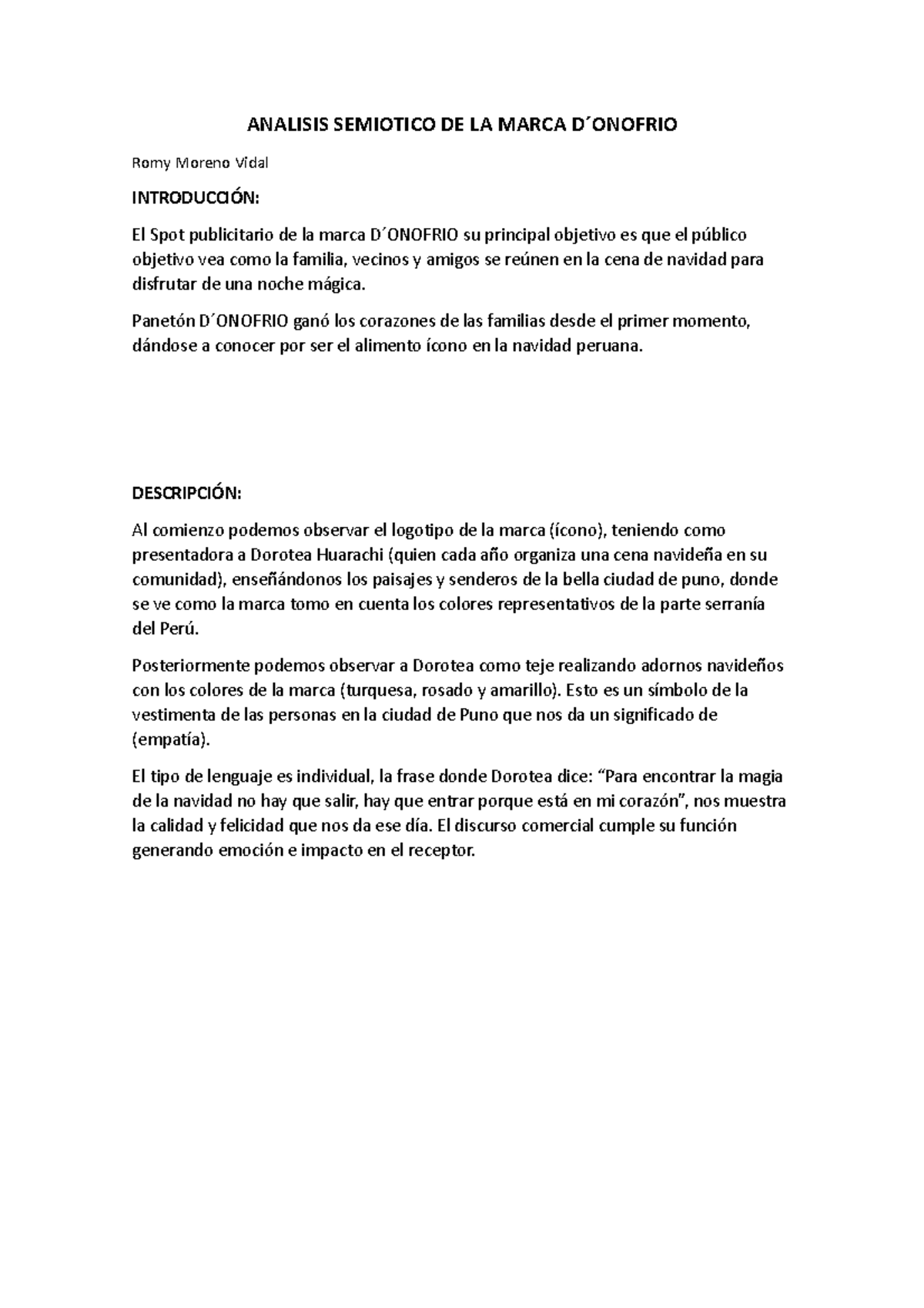 Analisis Semiotico DE LA Marca D - ANALISIS SEMIOTICO DE LA MARCA D ...