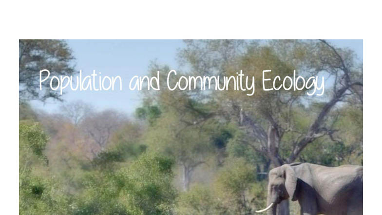 Grade 12 - Population Ecology - Comprehensive Learner Notes - Studocu