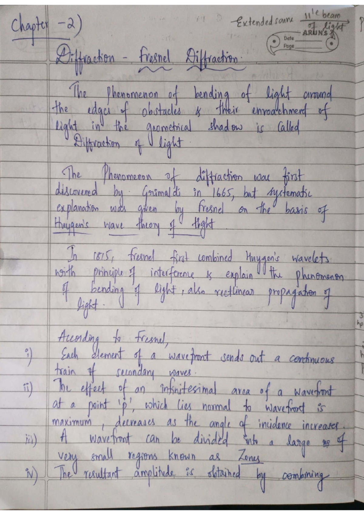 11 LE Beam Chapter: Fresnel Diffraction and Zone Plates Notes - Studocu