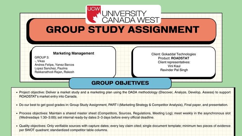 Group 3 Study Assignment - MRKT 621: Marketing Strategy Analysis - Studocu