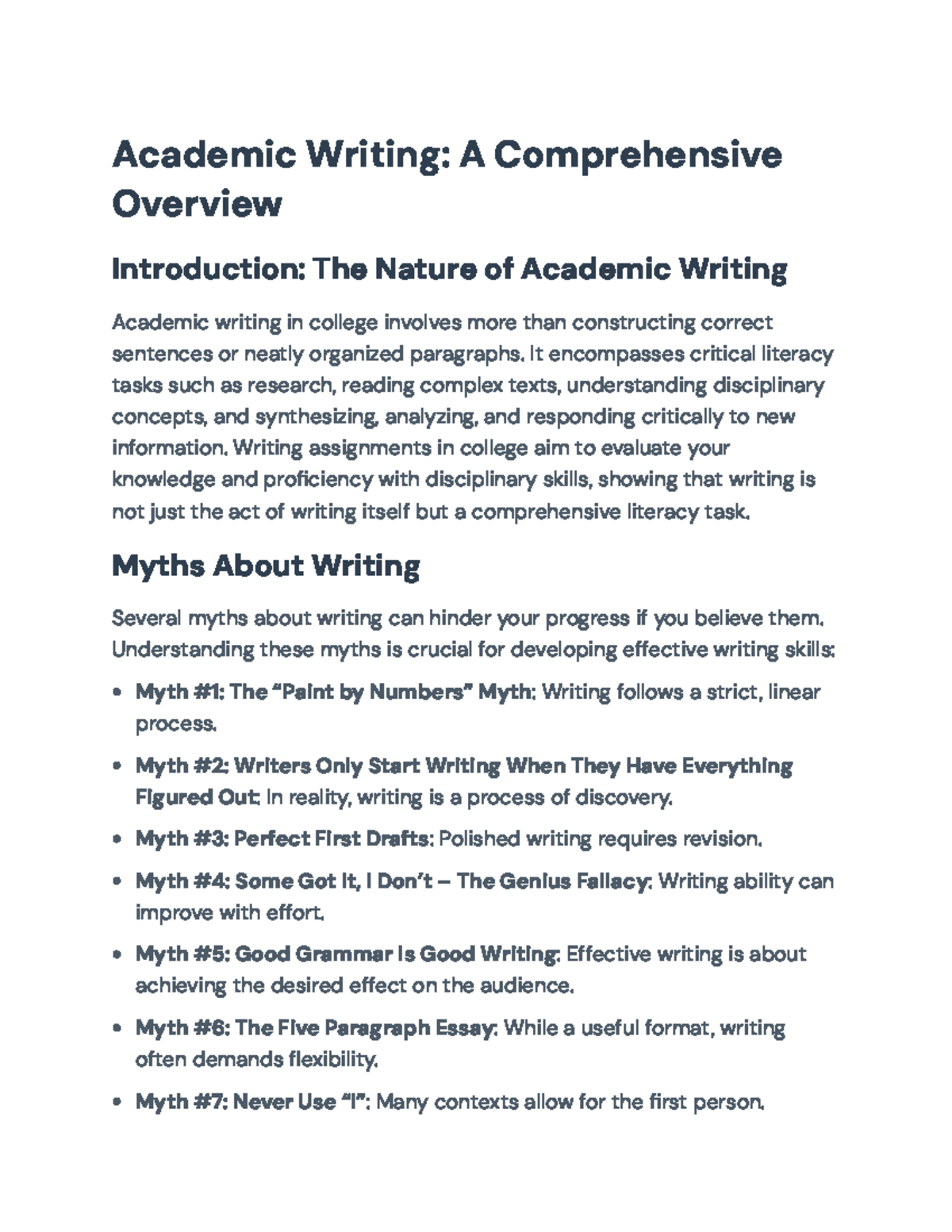 Comprehensive Guide to Academic Writing: Myths, Techniques & Strategies ...