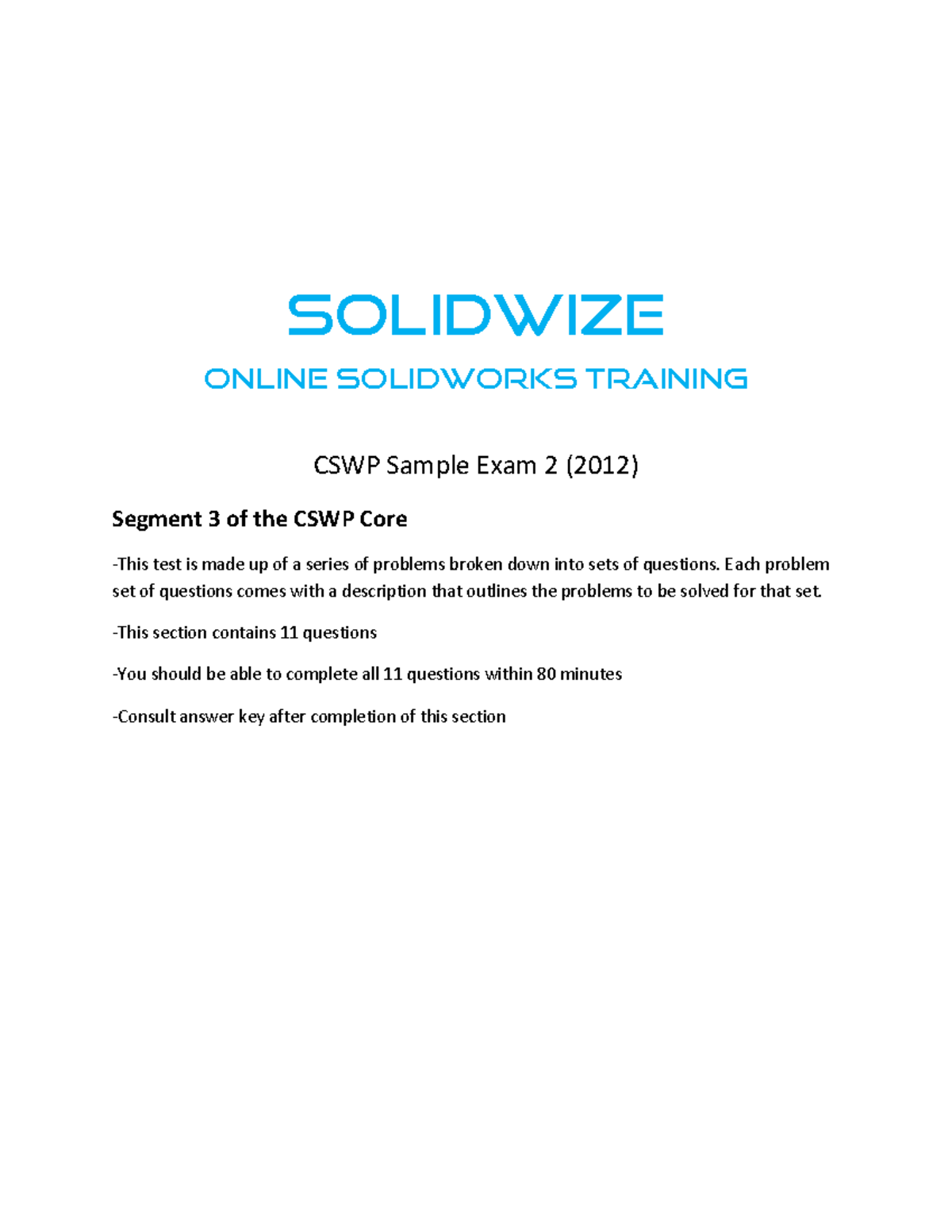 Solid Wize CSWP Sample Exam 2: Segment 3 Overview - Studocu