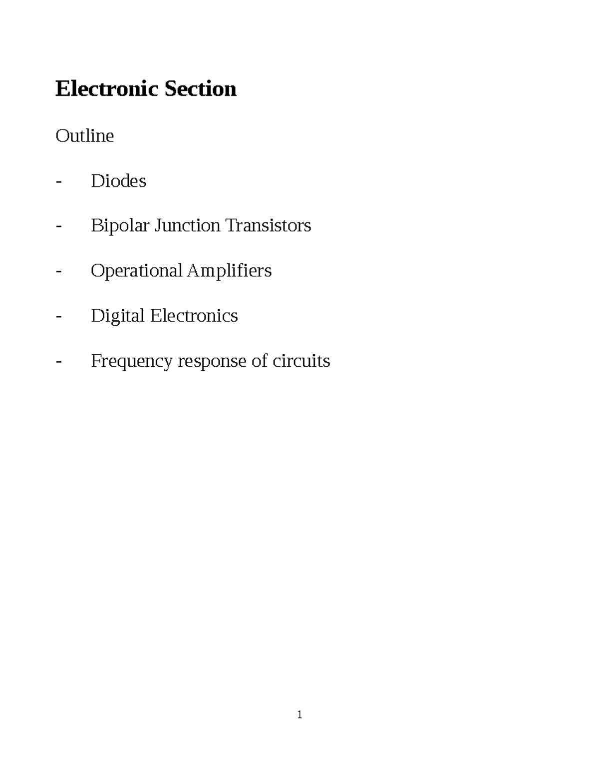 Lecture Notes on Diodes and Transistors - Studocu
