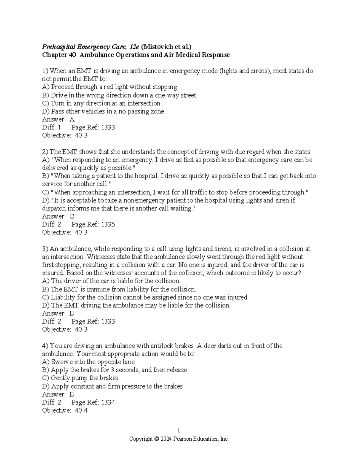 Ambulance Operations and Air Medical Response - Chapter 40 Notes ...