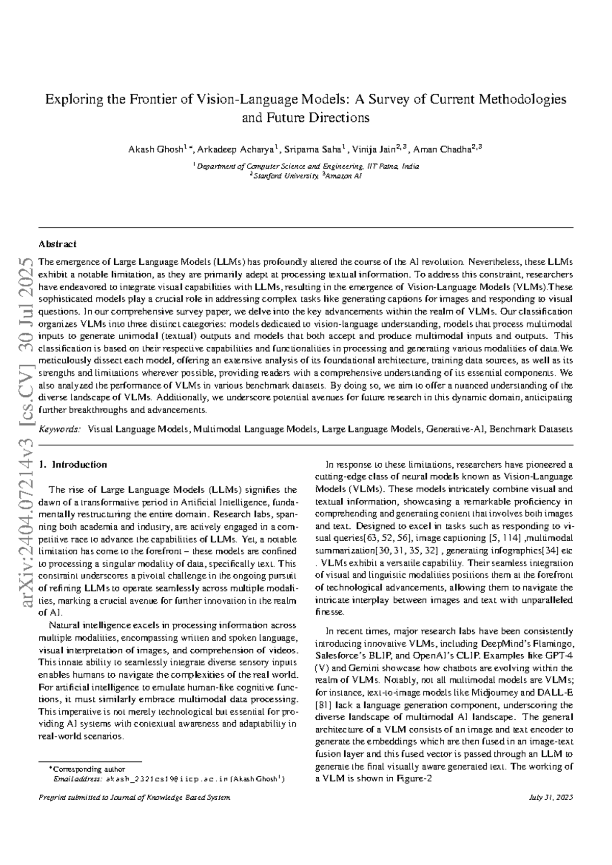 Survey of Vision-Language Models: Current Trends & Future Directions ...
