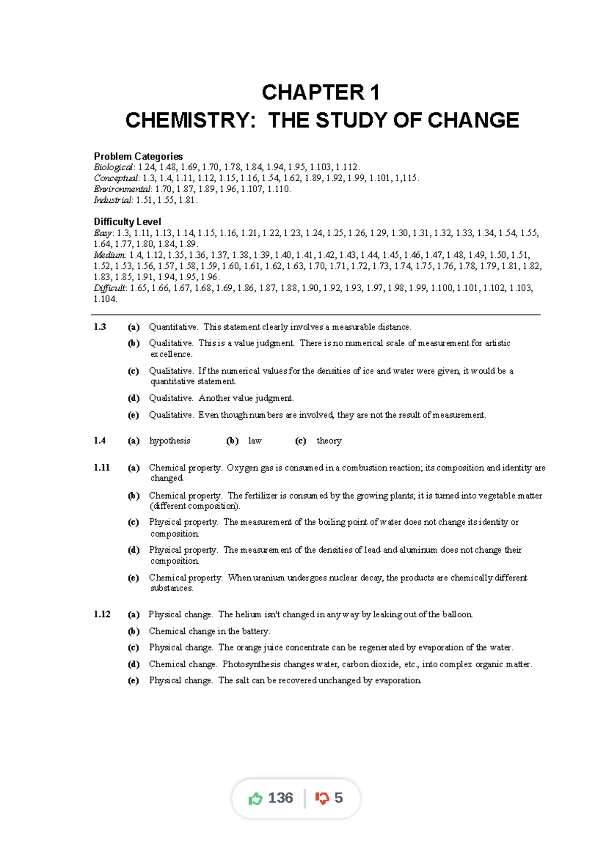 CHAPTER 1: CHEMISTRY - STUDY OF CHANGE SOLUTIONS (GEN CHEM) - Studocu