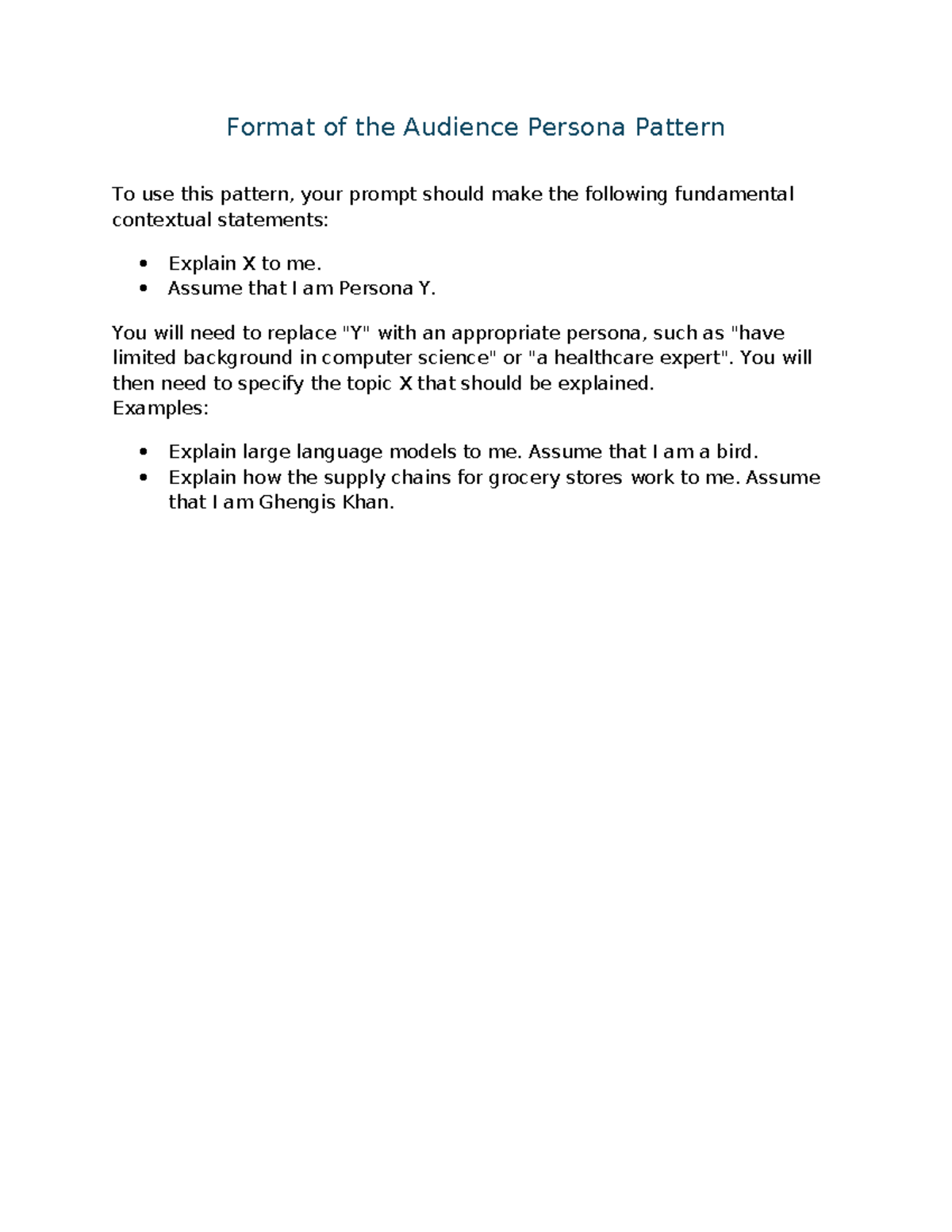 Audience Persona Pattern in Prompt Engineering: A Comprehensive Guide - Studocu