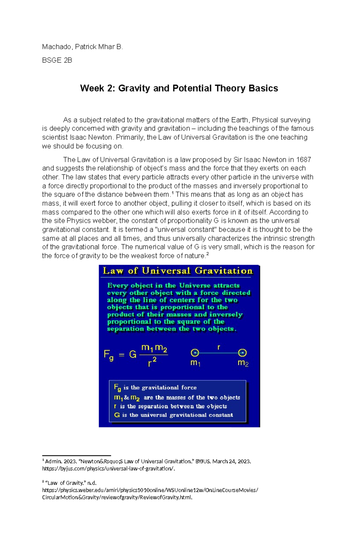 Physical Geodesy BSGE 2B Week 2: Gravity & Potential Theory Basics ...
