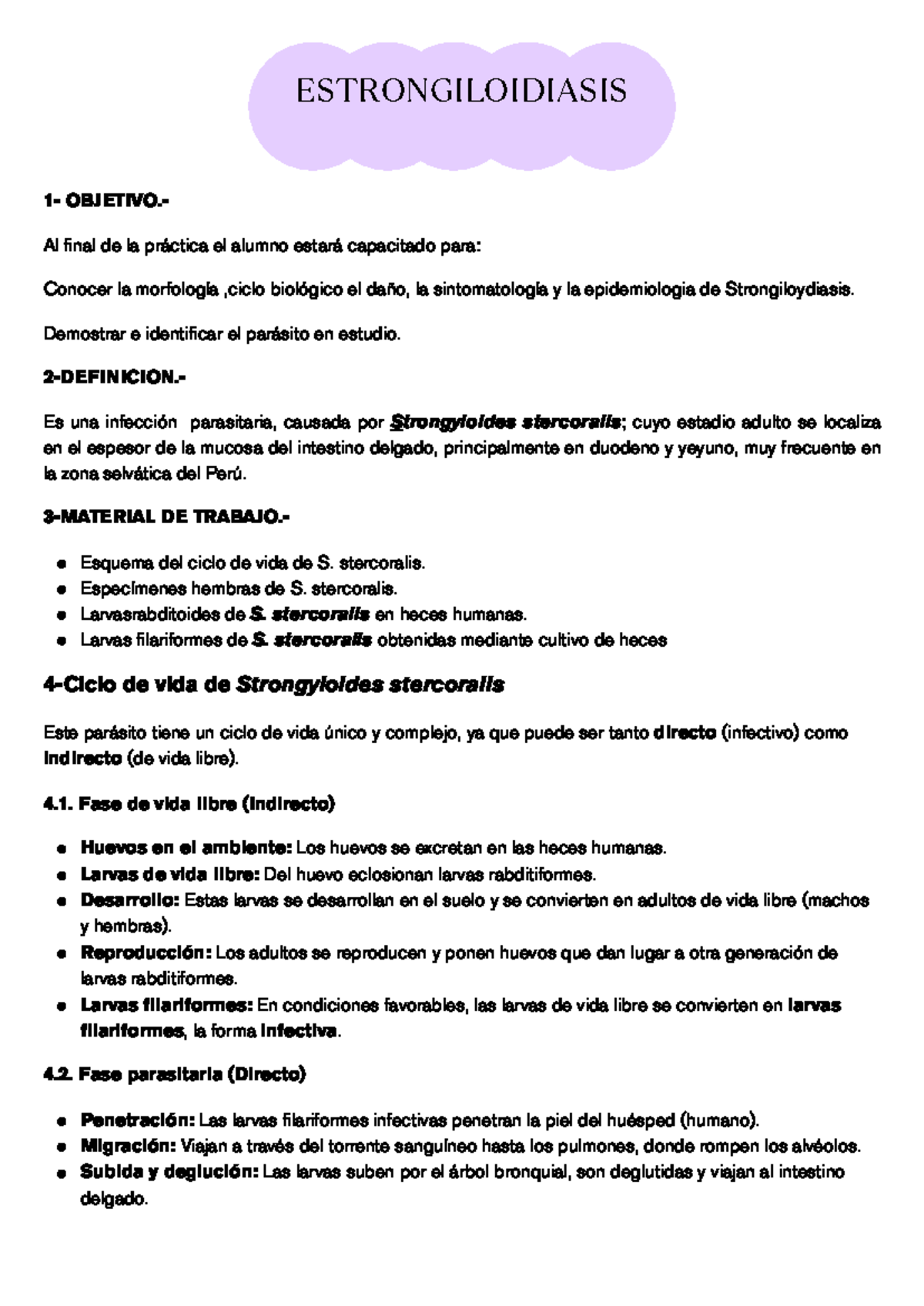 Estrongiloidiasis: Morfología, Ciclo Biológico y Sintomatología - GOZU ...