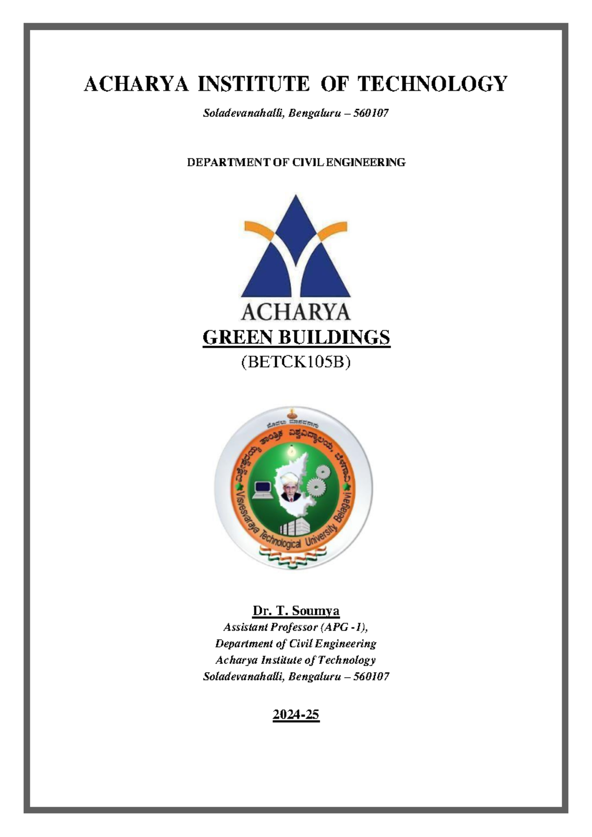 Green Buildings - module 2 - Soladevanahalli, Bengaluru – 560107 ...