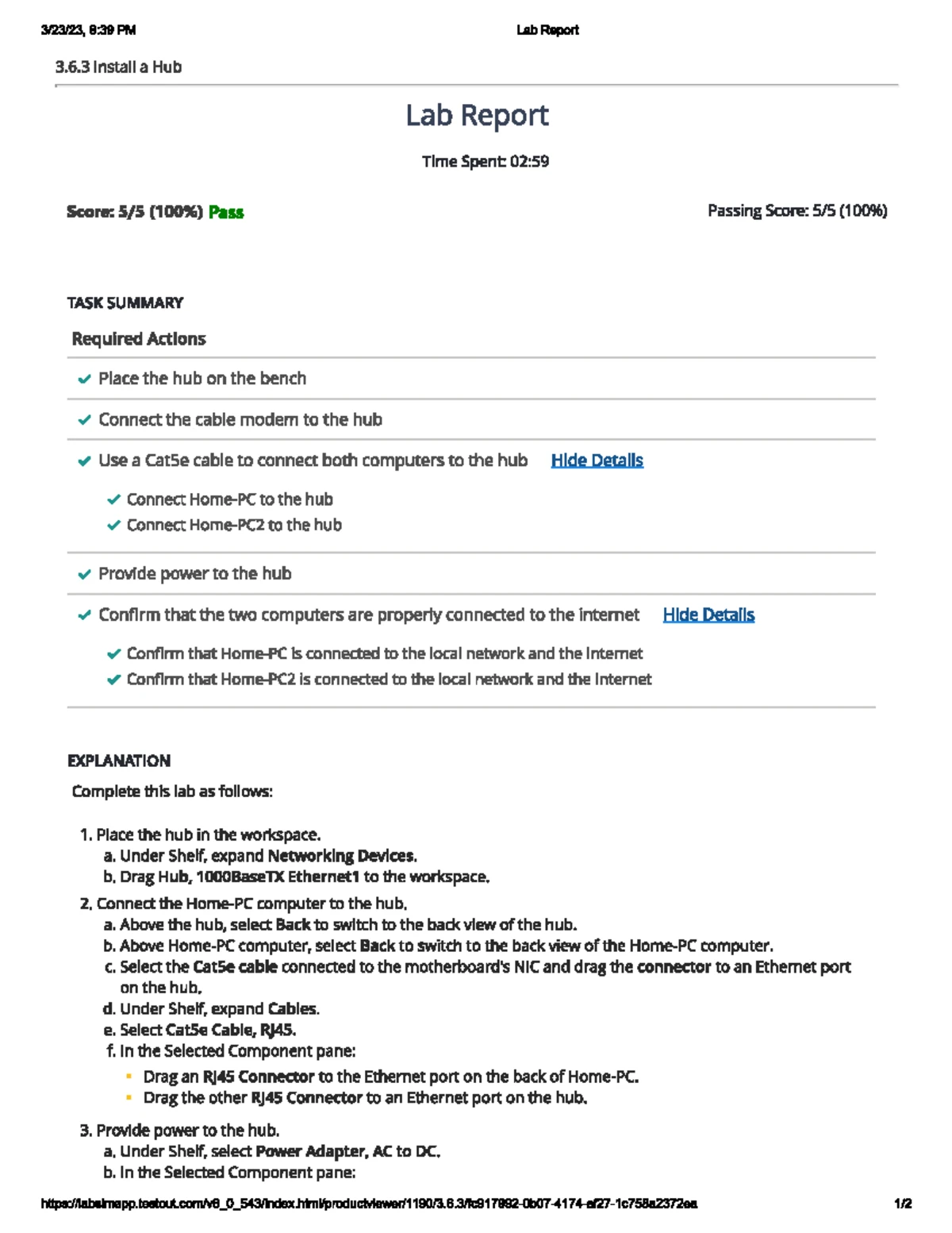3.3.6 Connect Patch Panel Cables 1 - 8:38 PM Lab Report 3.3 Connect Patch Panel Cables 1 Lab ...